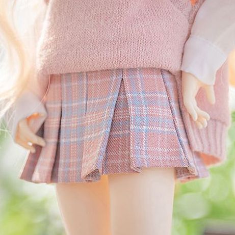 [MSD]High teen check skirt(Pink)（MSD・MiniDD）｜DOLK（ドルク）