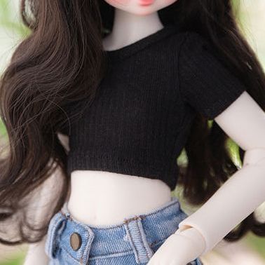 [MSD]Slim fit crop short T shirt(Black)（MSD）｜DOLK（ドルク）