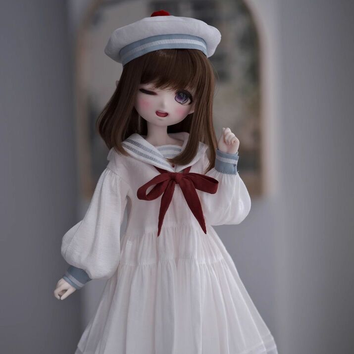 セーラードレス: ホワイト（30cm,YoSD対応）（YoSD）｜DOLK（ドルク）