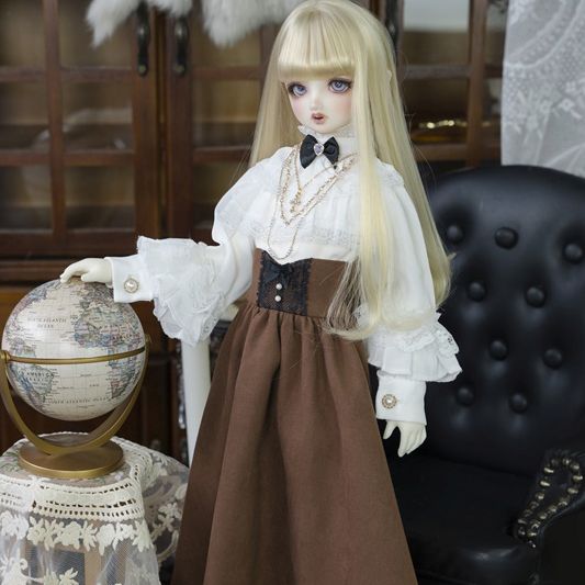 1/3 Girl/16Girl/DD [Victoria] Dress Set - White X Brown（DD・SD16 Girl）｜DOLK（ドルク）