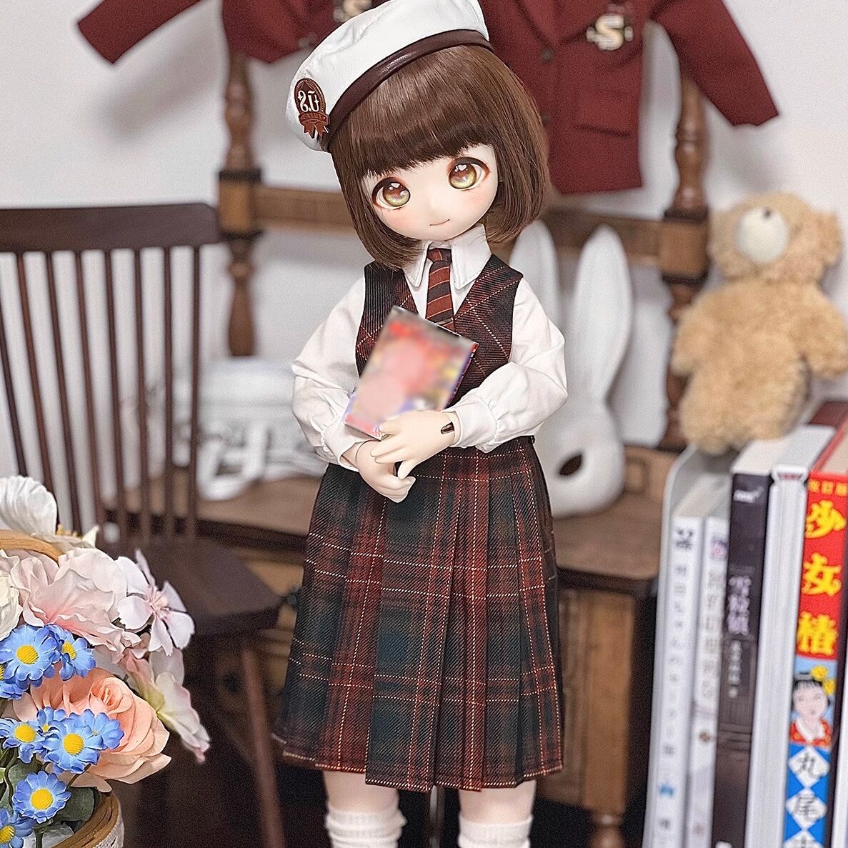 【Plan9研究所】ドレスセット「帽子付き女子制服B」40cm（MSD/MDD）（MSD・MiniDD）｜DOLK（ドルク）