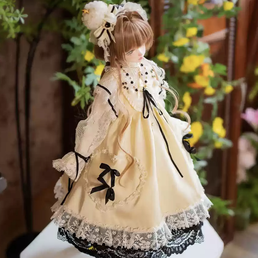 ロリータ風ドレスセット『綿綿雲』：イエロー（40cm,MSD,MDD対応）（MiniDD）｜DOLK（ドルク）