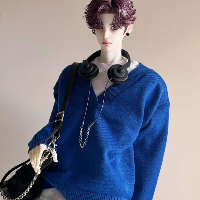 Vネックニットセーター（青）（60cm,68POPO,SD17対応）（SD17 Boy）｜DOLK（ドルク）