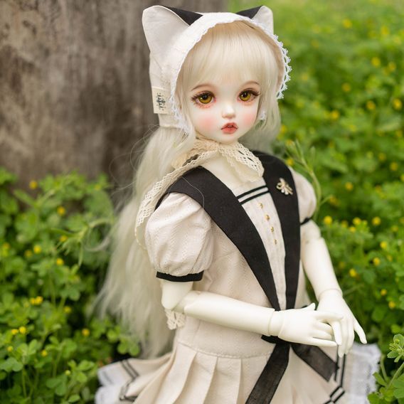Vintage Sailor Dress (for MSD): Cream (Black collar)（MSD）｜DOLK（ドルク）
