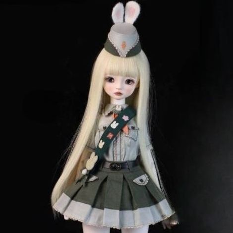 【期間限定10%OFF】Bunny Scouts-Skirt + Bunny Hat: Dark Green（MSD）｜DOLK（ドルク）