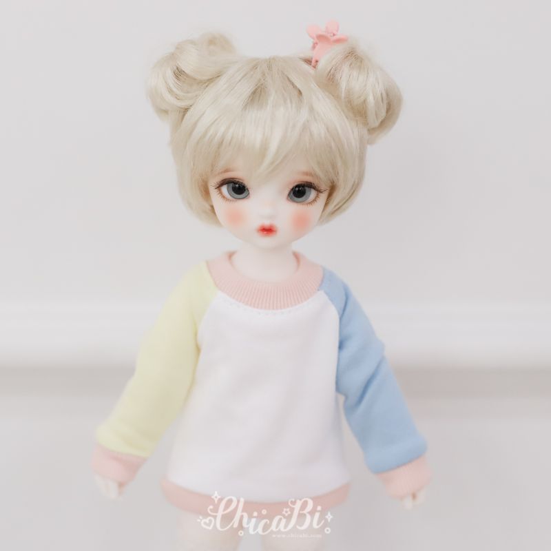 [Bebe] Raglan Sweat Shirt 4 Color -White X Blue Lemon（YoSD）｜DOLK（ドルク）