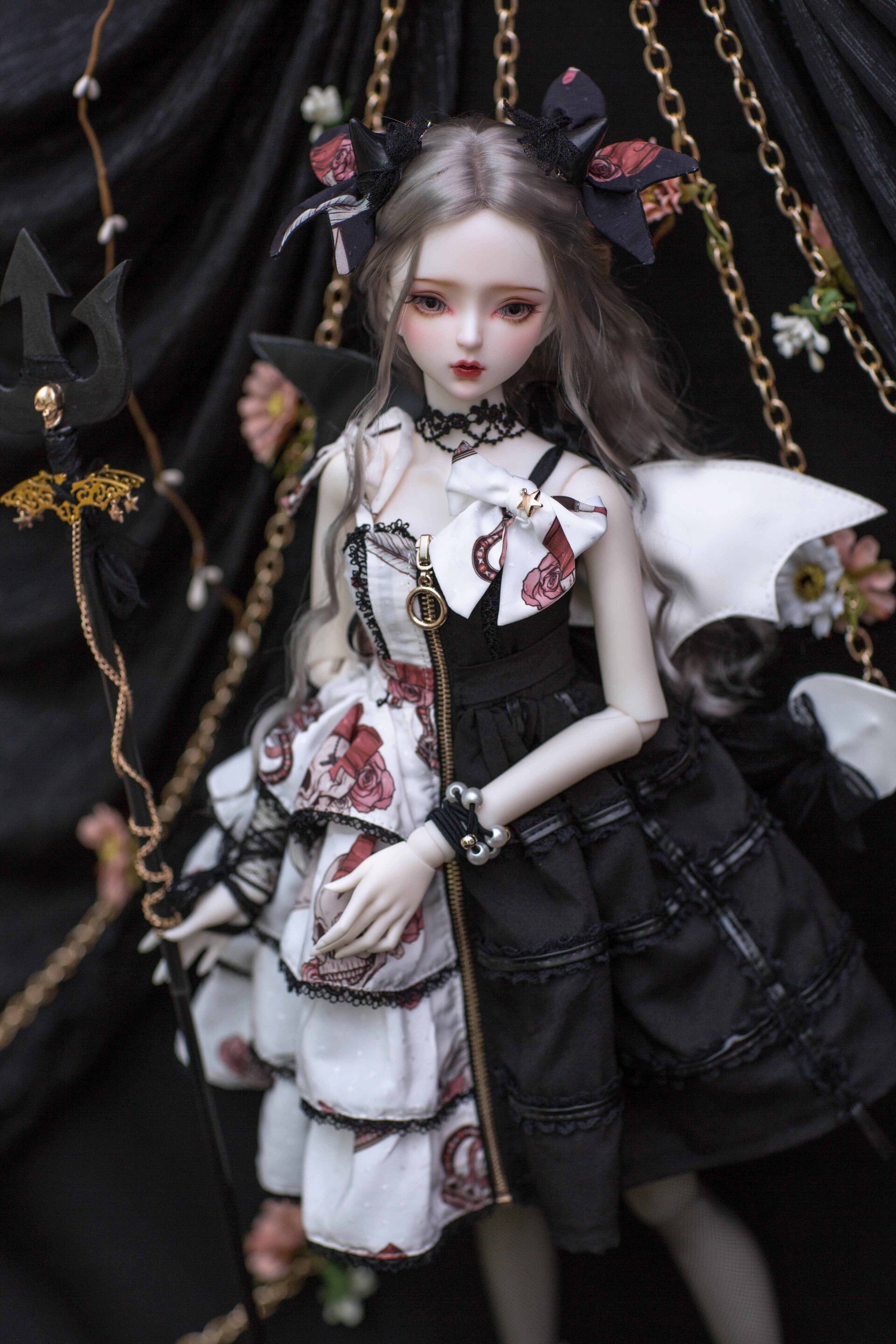 Devil half dress (White×Black) 40cm(MSD,MDD) （MSD・MiniDD）｜DOLK（ドルク）