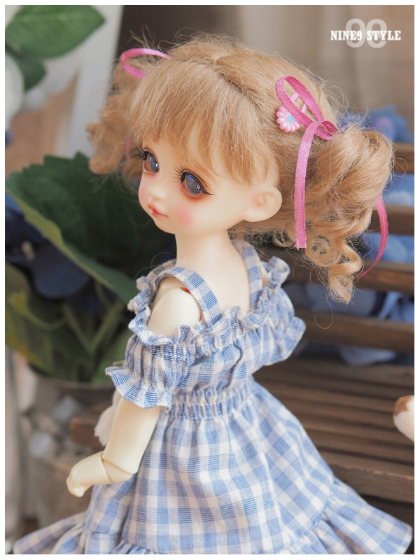 [YoSD]Off-shoulder dress(Blue check)（YoSD）｜DOLK（ドルク）