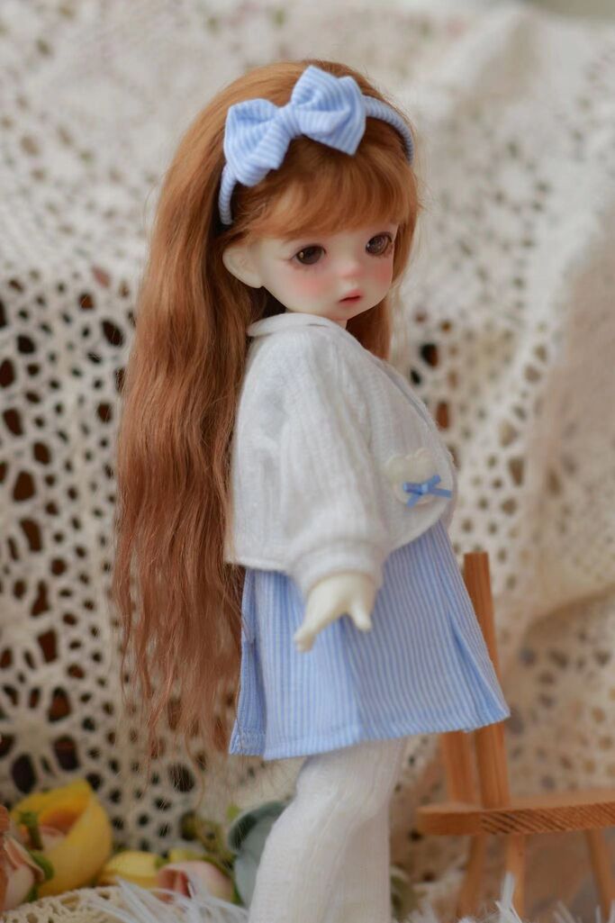 ストライプワンピセット青(30cm/Yosd)｜DOLK（ドルク）