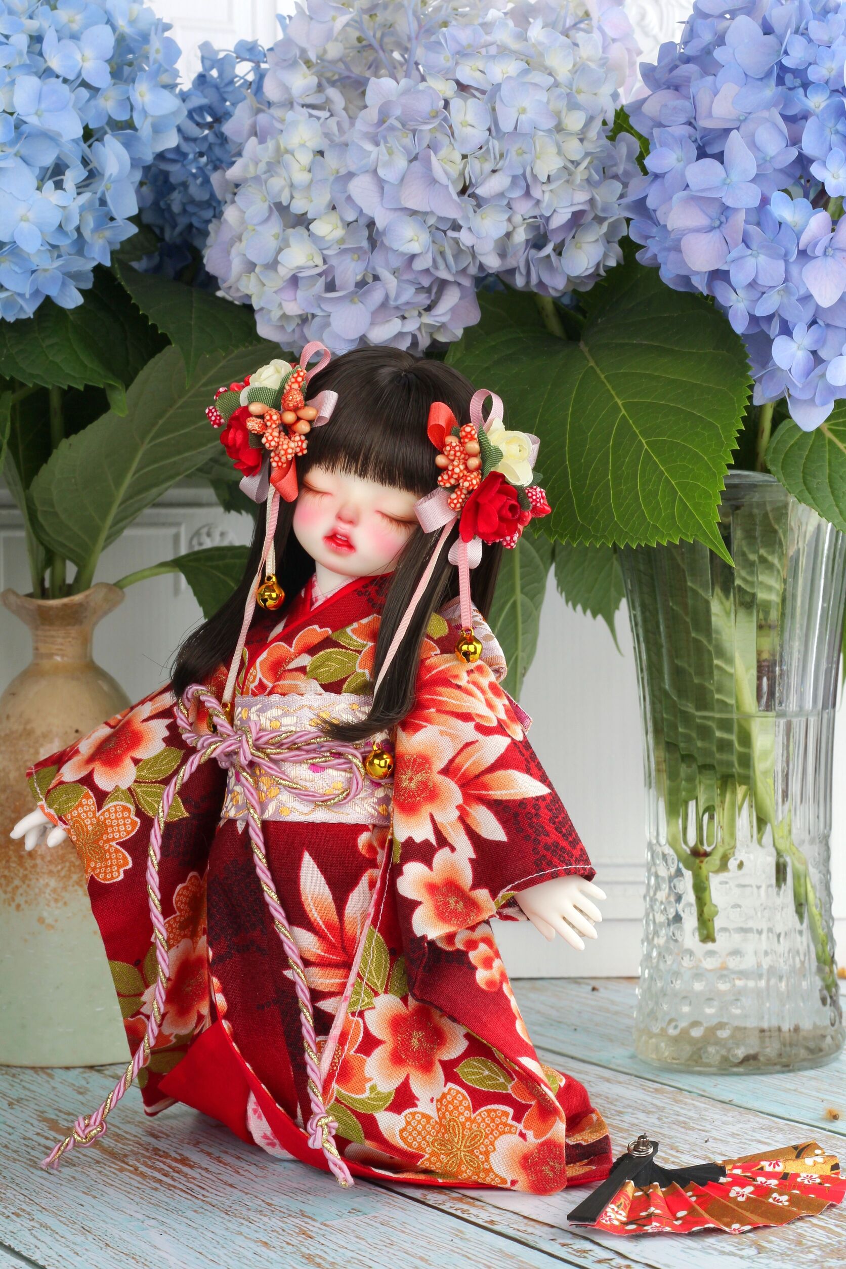 【Blue color】着物セット「恋恋葡萄」30cm：YoSD（YoSD）｜DOLK（ドルク）