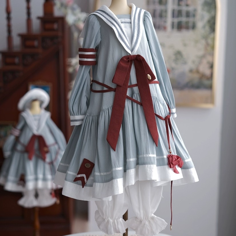 セーラー服風スカートブルードレス（40cm,MSD,MDD対応）【喵酱娃物宝藏基地/By Sun E】（MSD・MiniDD）｜DOLK（ドルク）