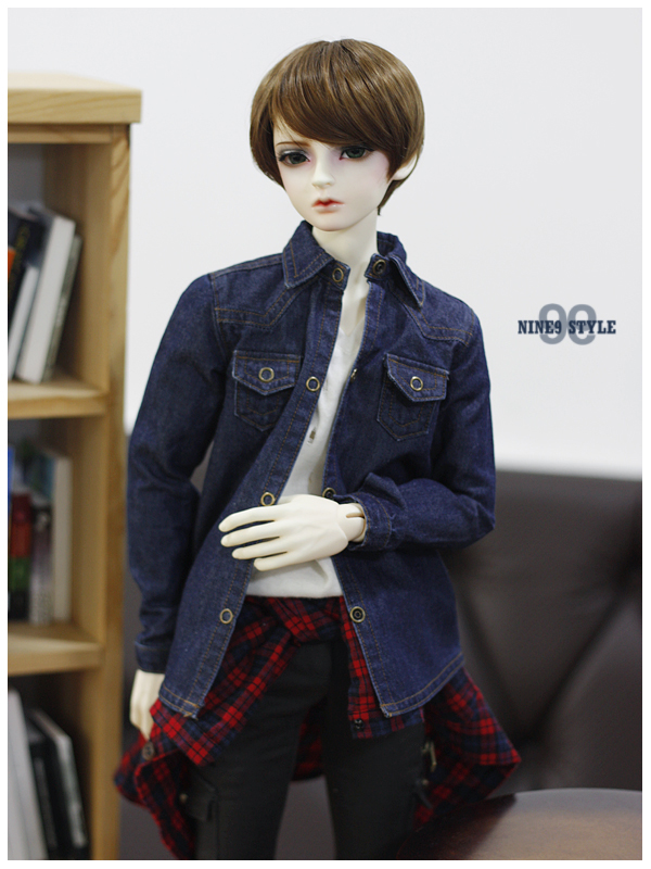 [70cm/SD17] Bio-washing denim shirt (Dark jean)（SD17 Boy）｜DOLK（ドルク）
