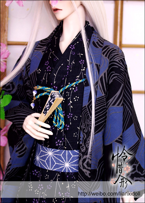 60cm 紳士着物 Feather weave blue（SD13 Boy）｜DOLK（ドルク）