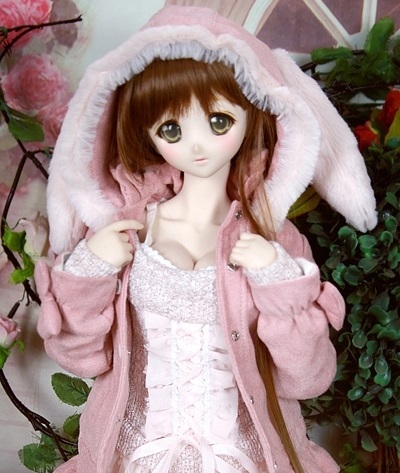 Rabbit Love Coat Set(Peach) 60cmGirl DD(S/M/L)｜DOLK（ドルク）